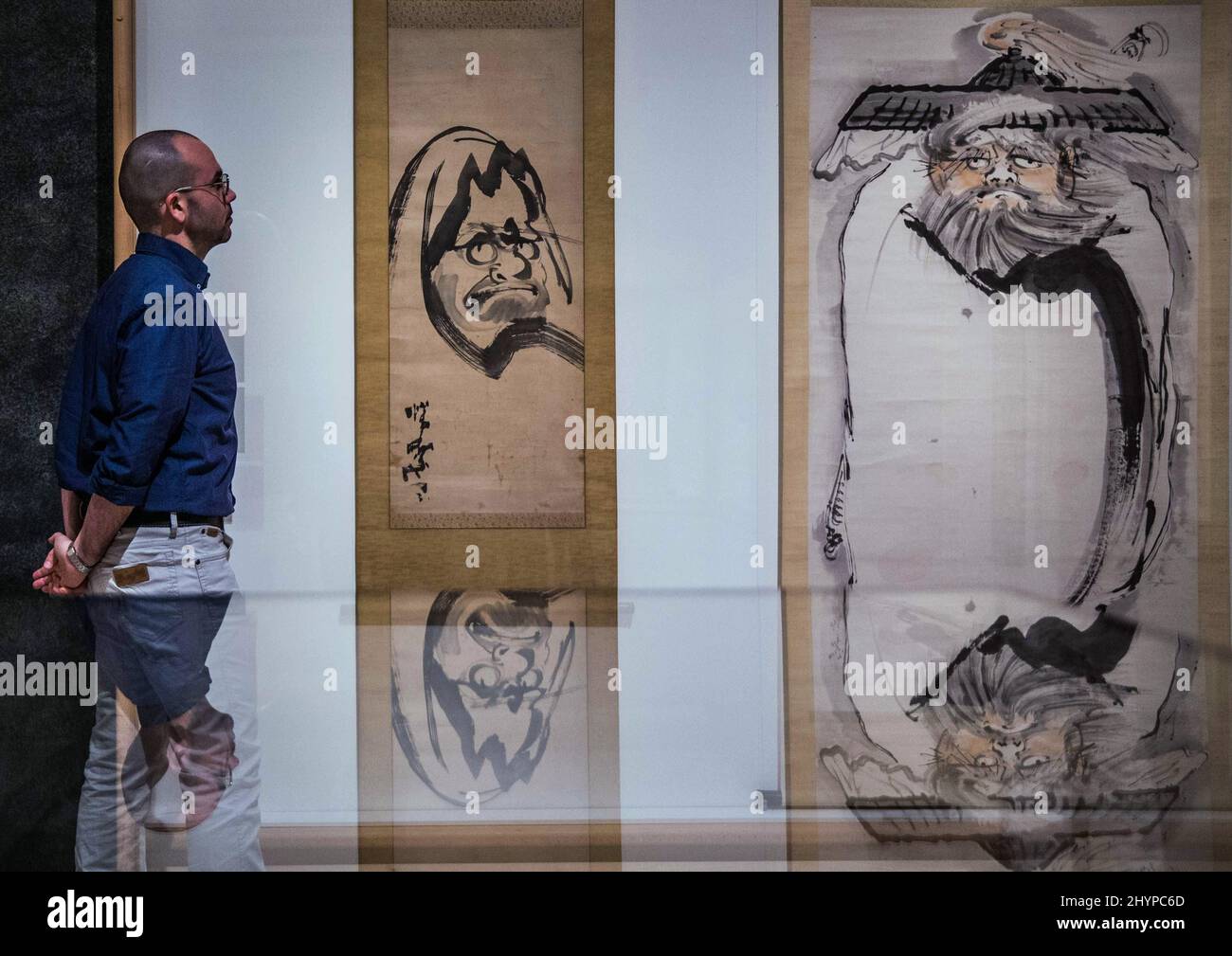 London UK 15 March 2022 (R) Shoki the demon queller, ,1883-1889, (L ...