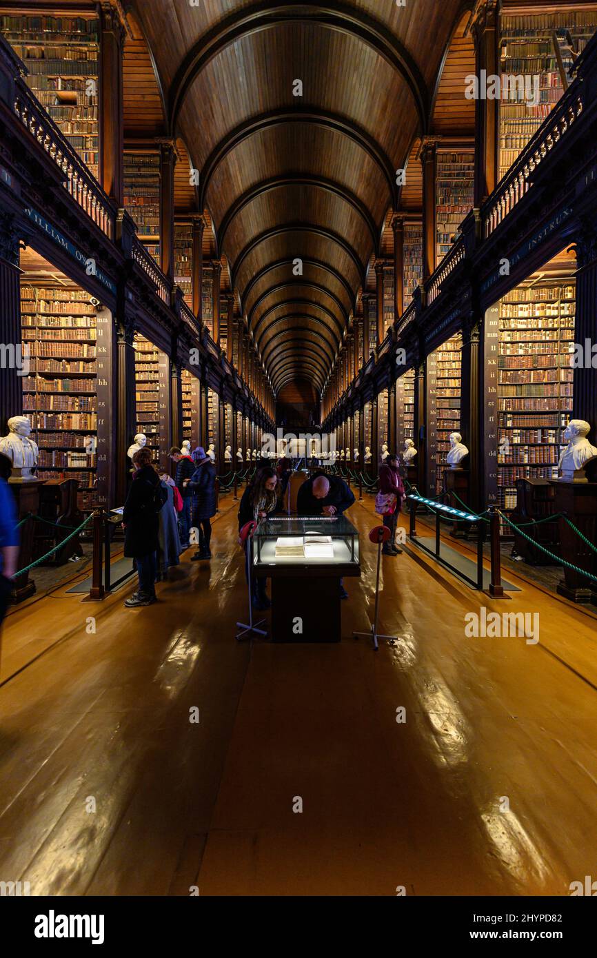 An interior of Trinity College Library Book Dublin Stock Photo - Alamy