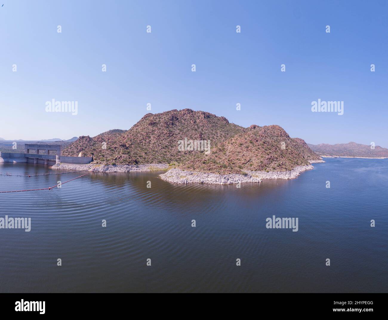 Aerial view of the Bartlett Dam on Verde River in Arizona, the USA ...