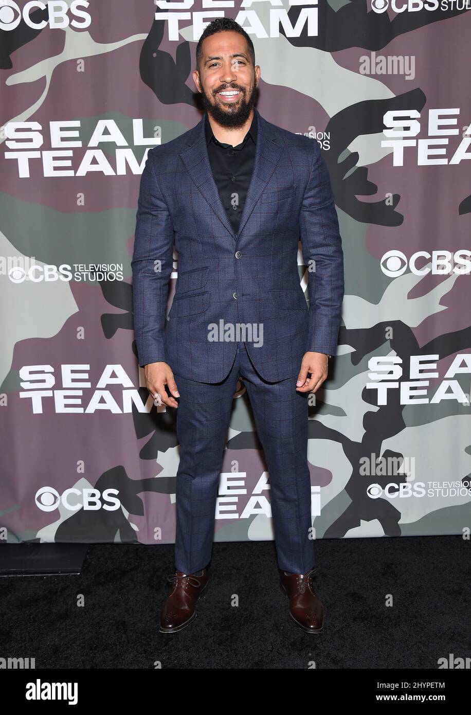 Neil Brown Jr. attending the Seal Team Season 3 Winter Premiere in Los ...