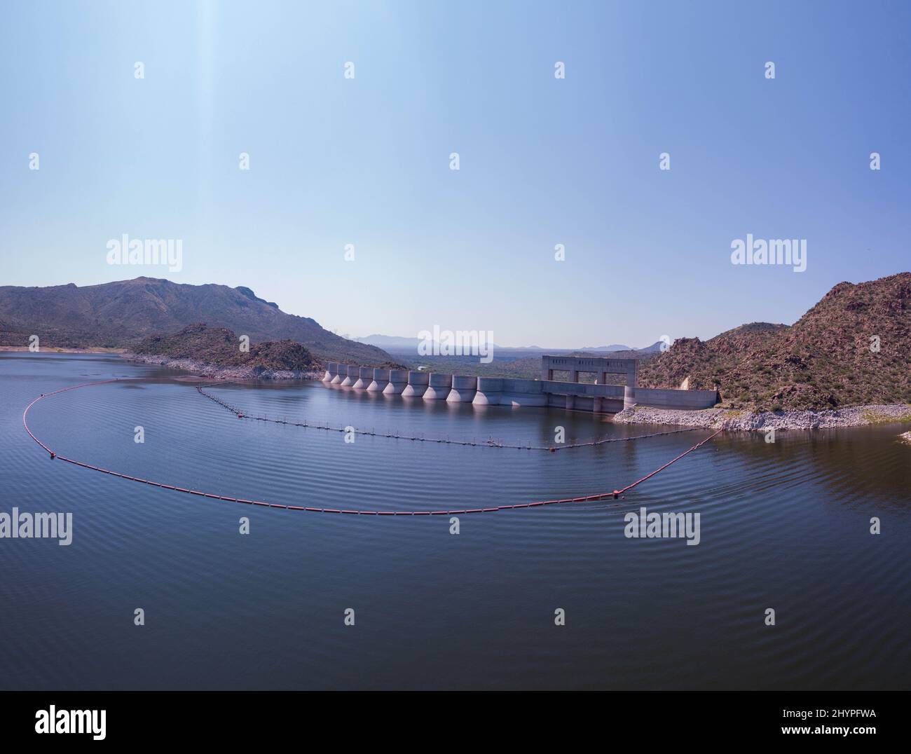 Aerial view of the Bartlett Dam on Verde River in Arizona, the USA ...