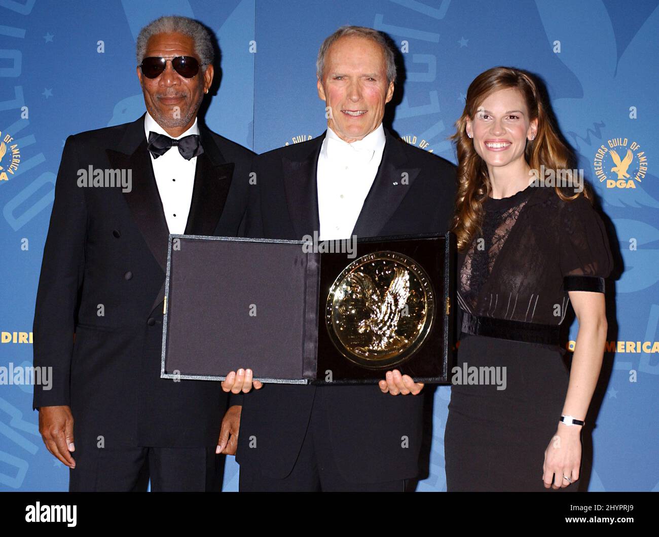 Morgan Freeman Clint Eastwood And Hilary Swank Attend The 57th Annual
