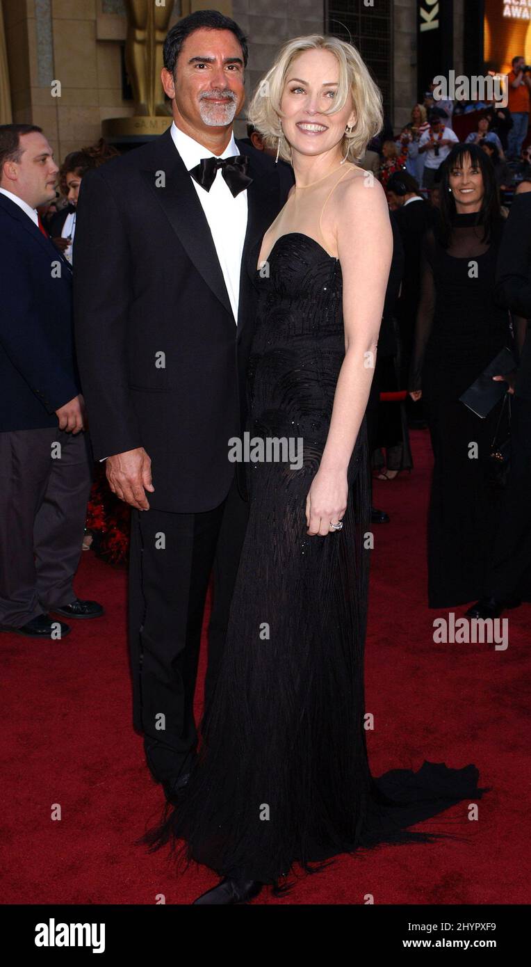 Sharon stone phil bronstein attend 74th annual academy awards picture ...
