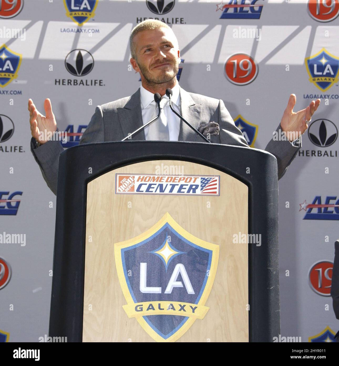 David Beckham Official Presentation By The Los Angeles Galaxy held at ...