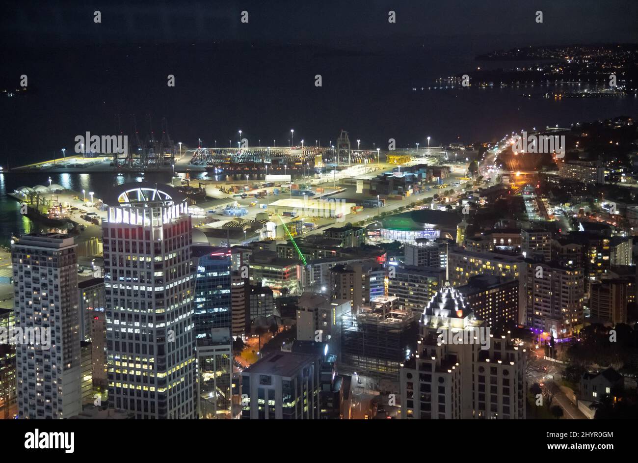 Aerial night view auckland hi-res stock photography and images - Alamy