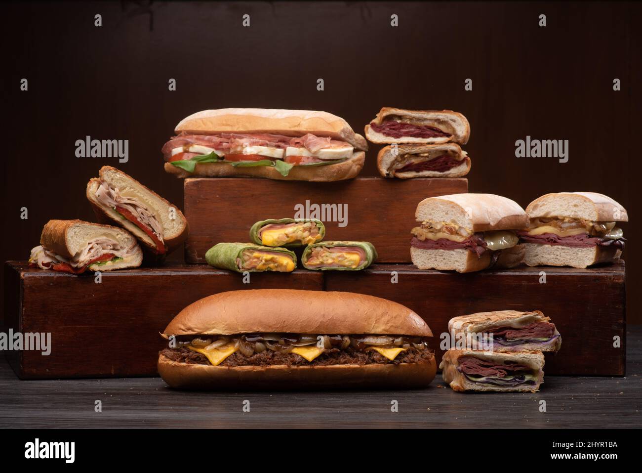 Sandwich menu collection Stock Photo - Alamy