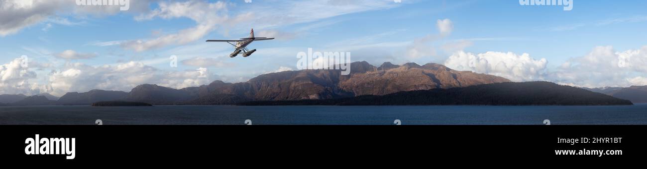 Seaplane Aircraft Flying over the Pacific Ocean Coast Stock Photo - Alamy