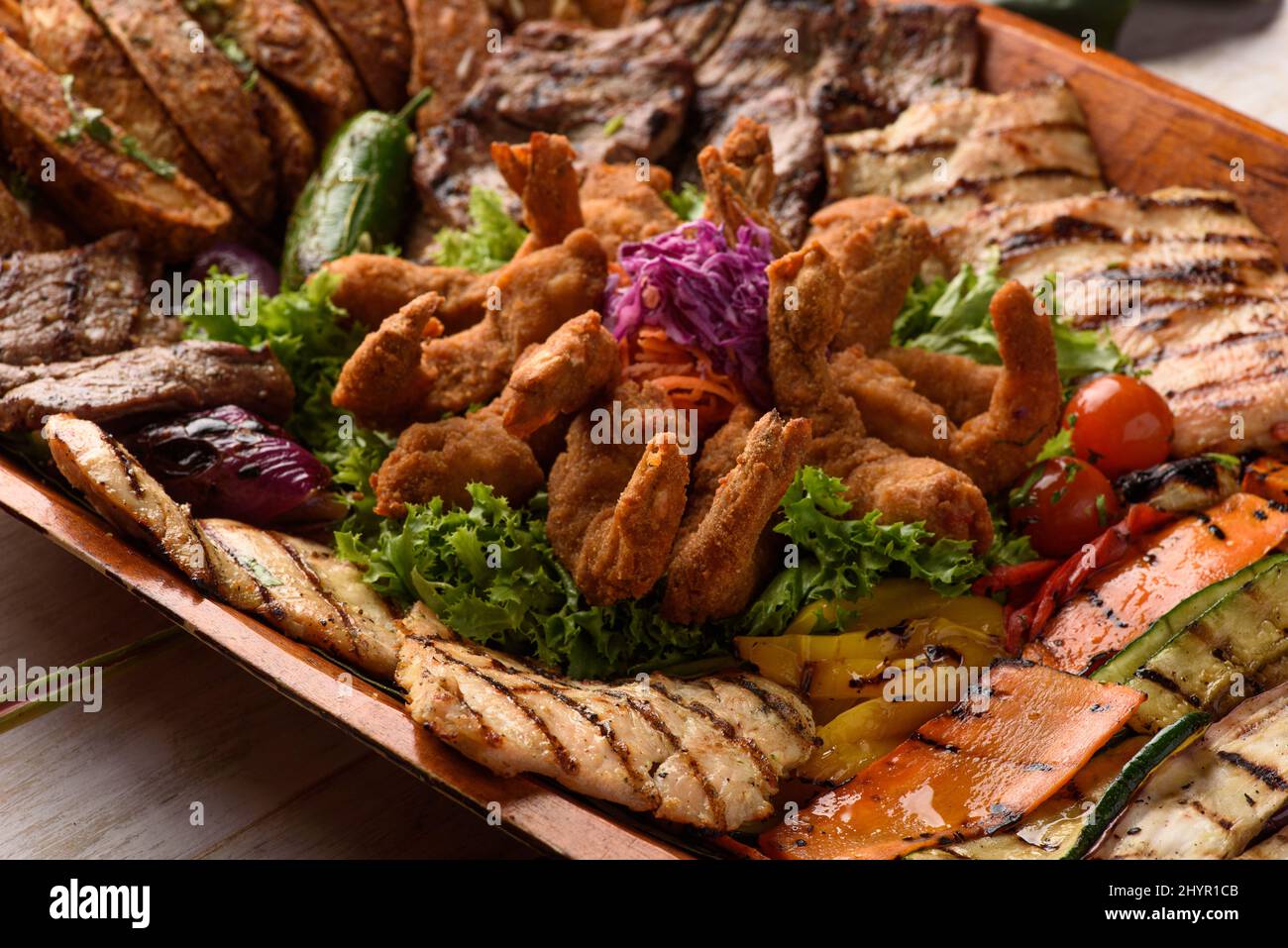 Surf and Turf platter Stock Photo - Alamy