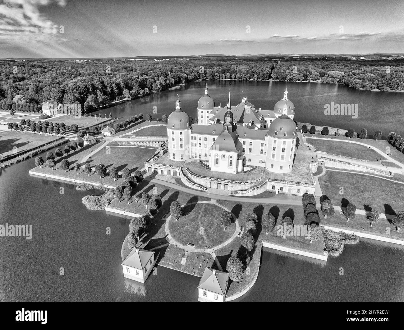 Aerial view of Moritzburg Castle, Germany Stock Photo - Alamy