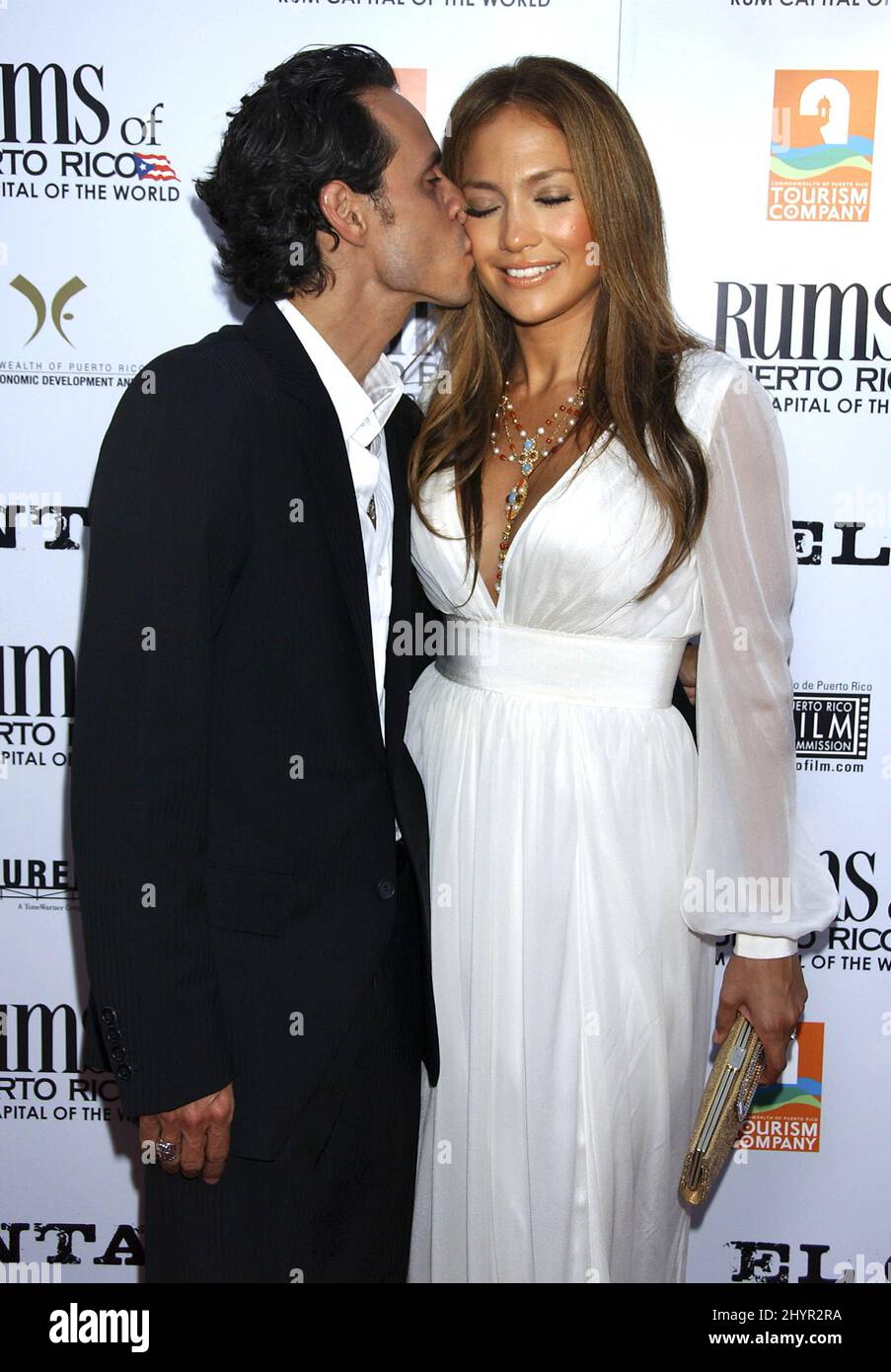 Marc Anthony & Jennifer Lopez attend 'El Cantante' LA Premiere held at ...
