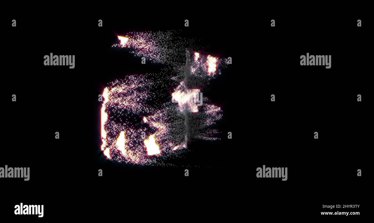Image of nft crypto currency hologram symbol spinning over black ...
