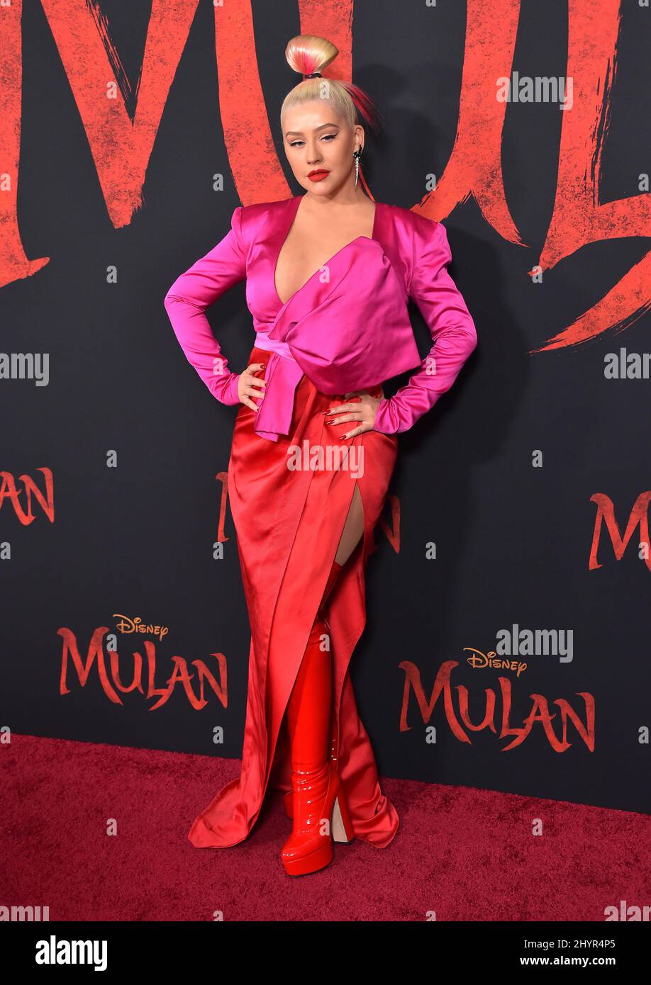 Christina Aguilera attending Disney's Mulan World Premiere held at ...