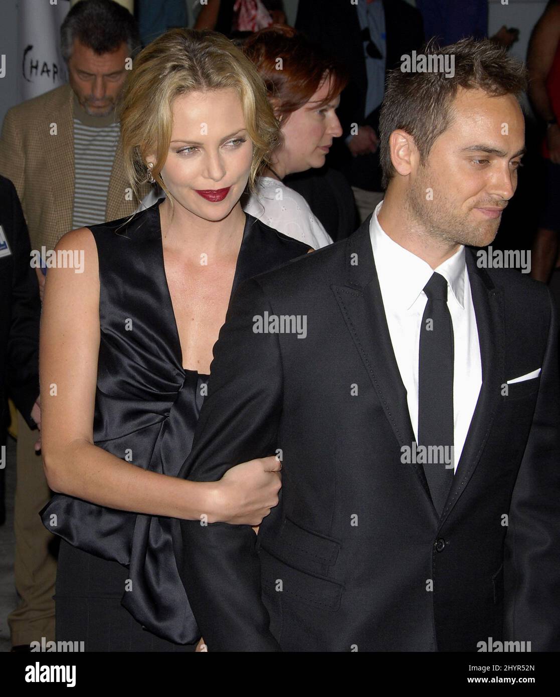 Charlize Theron and Stuart Townsend at the Los Angeles premiere of ...