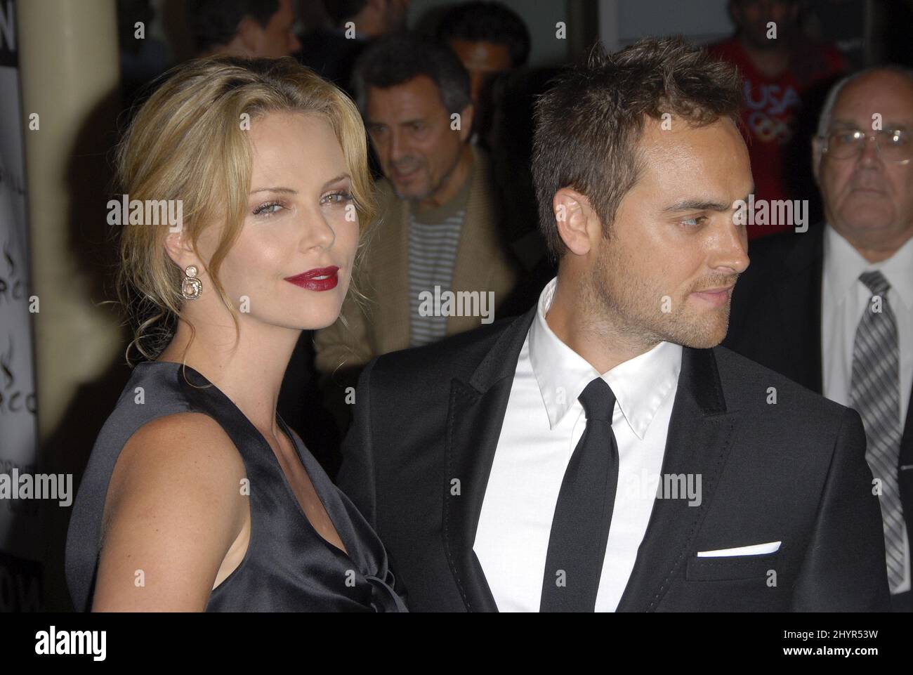 Charlize Theron and Stuart Townsend at the Los Angeles premiere of ...