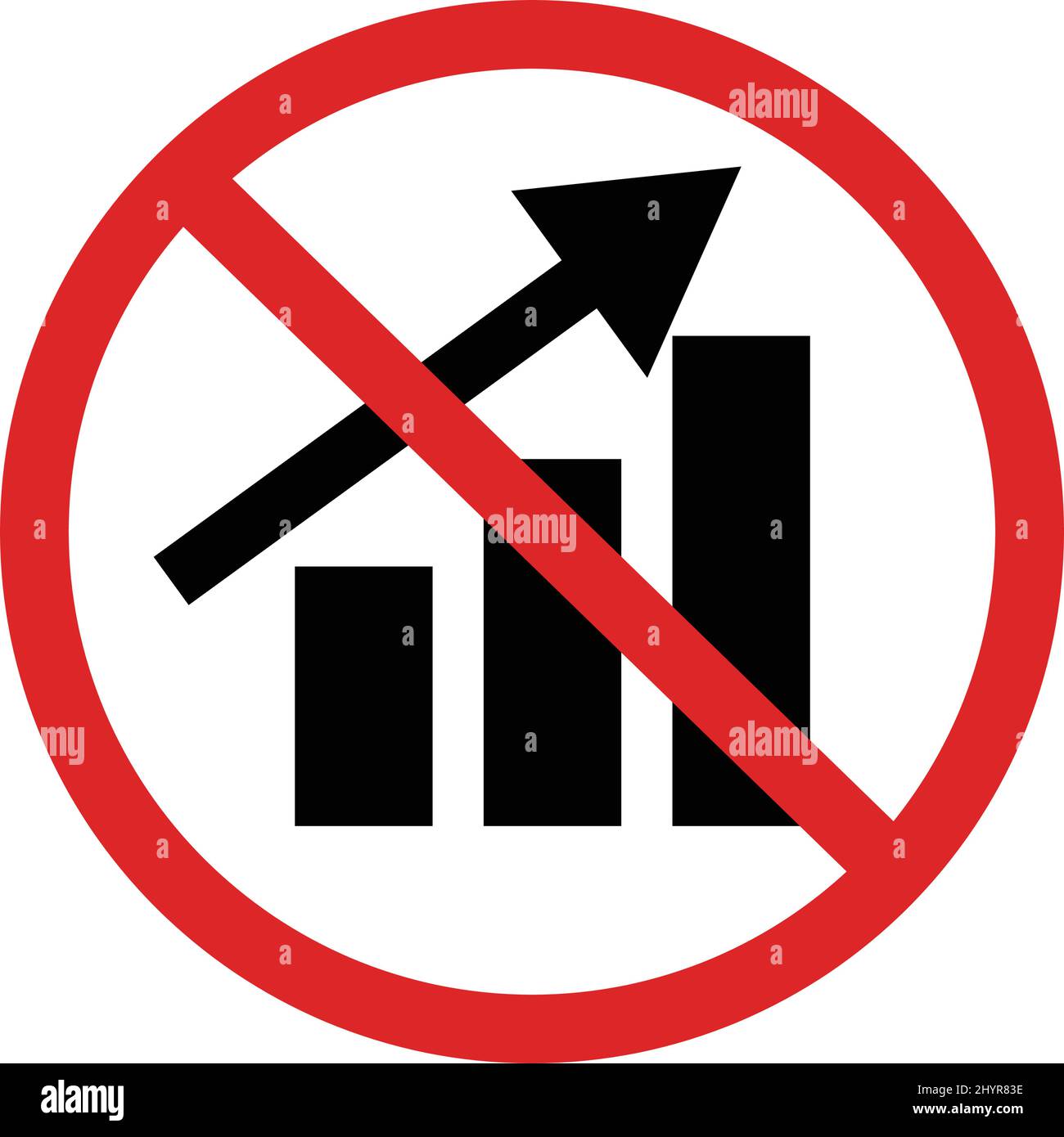 Bar chart and forbidden sign. Editable vector Stock Vector Image & Art ...