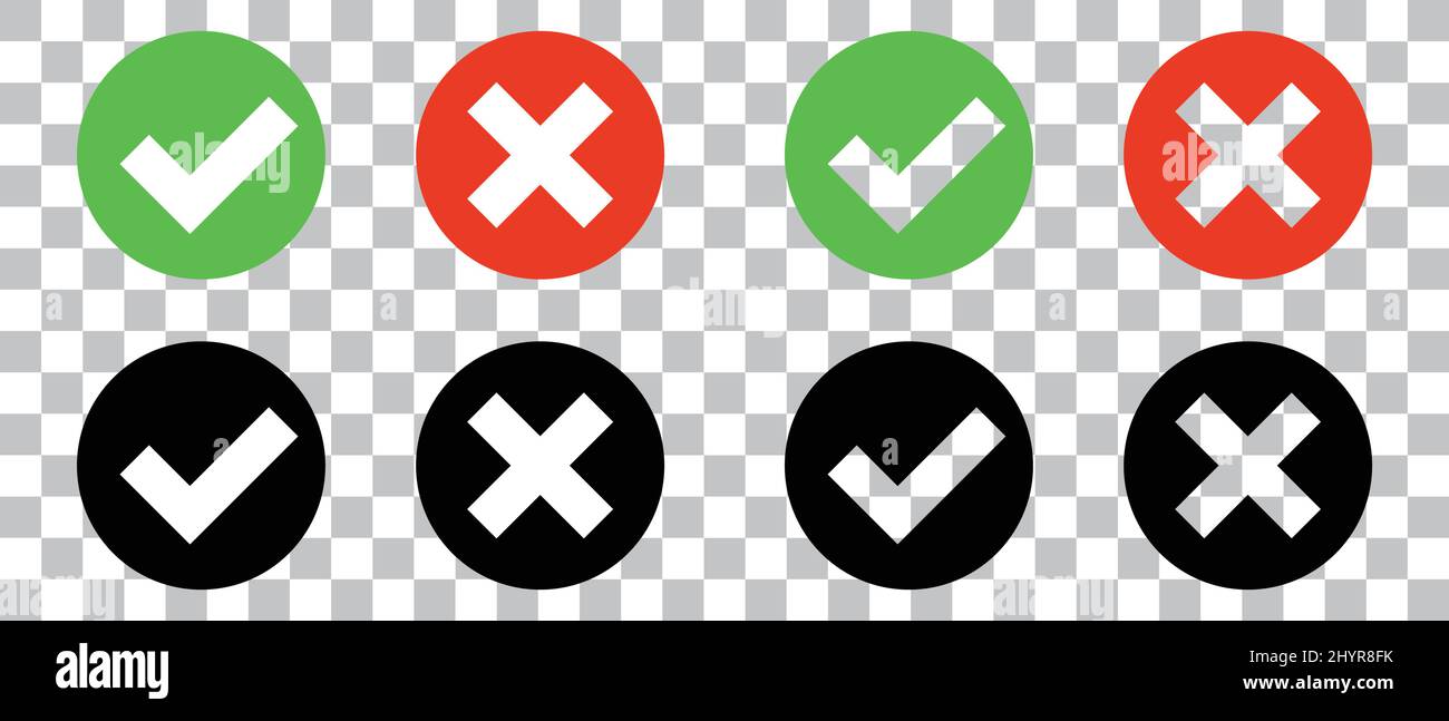 Check Mark Icon Cross Mark Illustration On Transparent Background Png