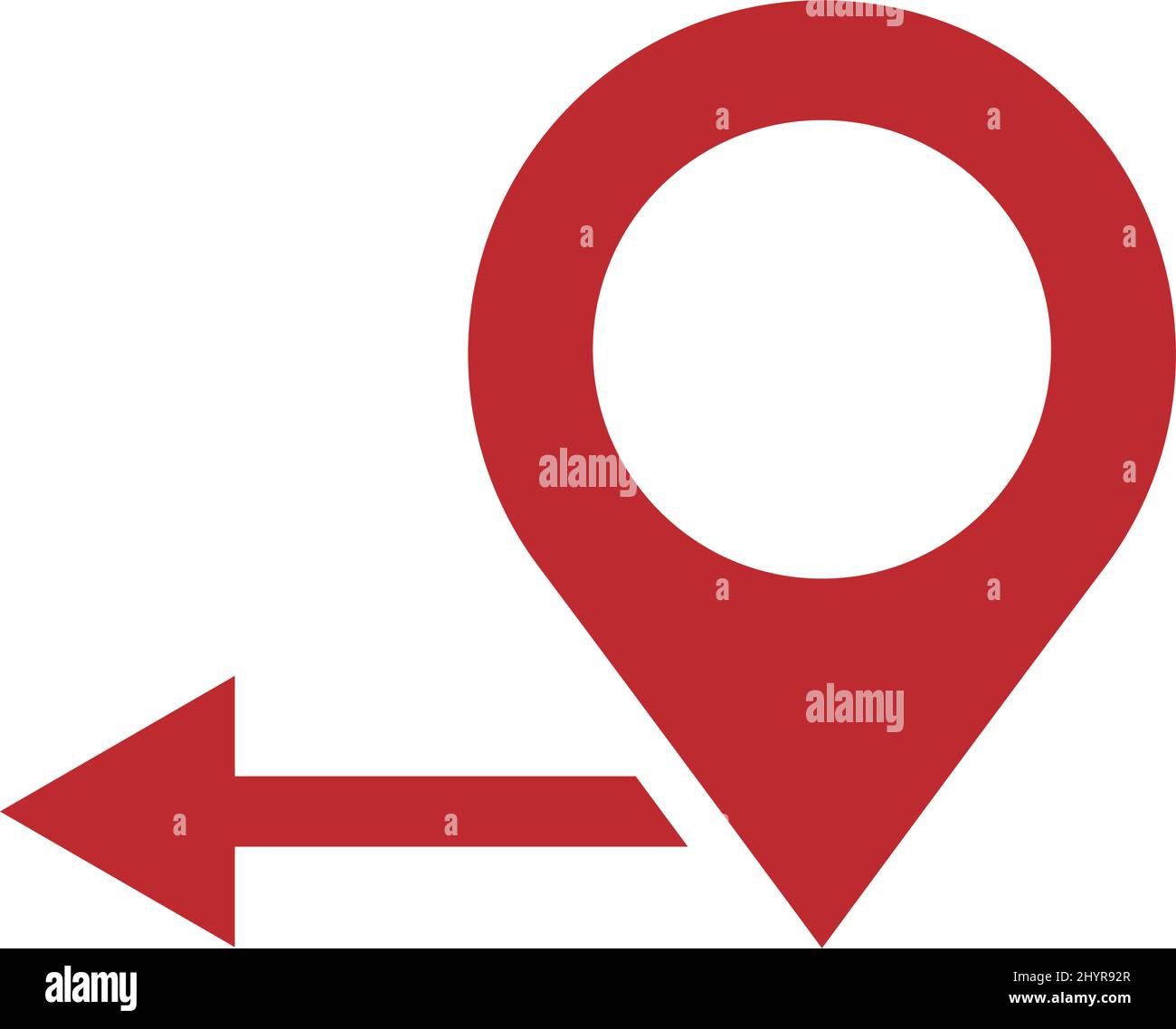 Map pin and arrow. Location and movement. Editable vector Stock Vector ...