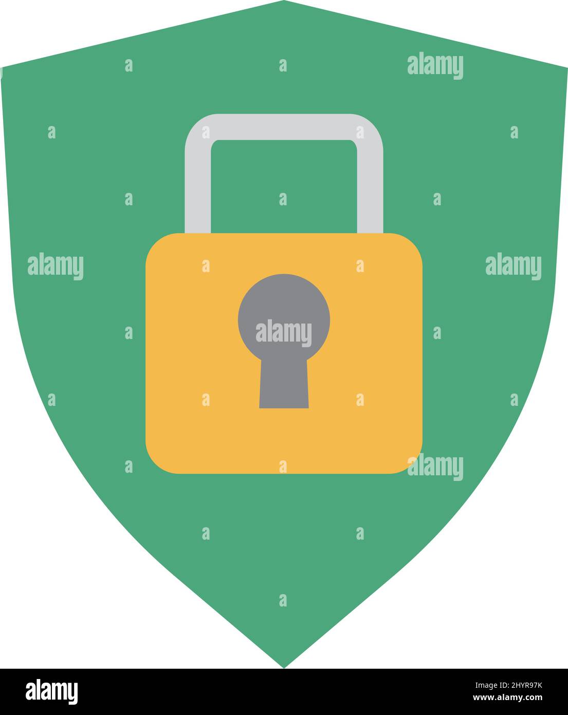 Shield and security icons. Locked padlock. Editable vector Stock Vector ...