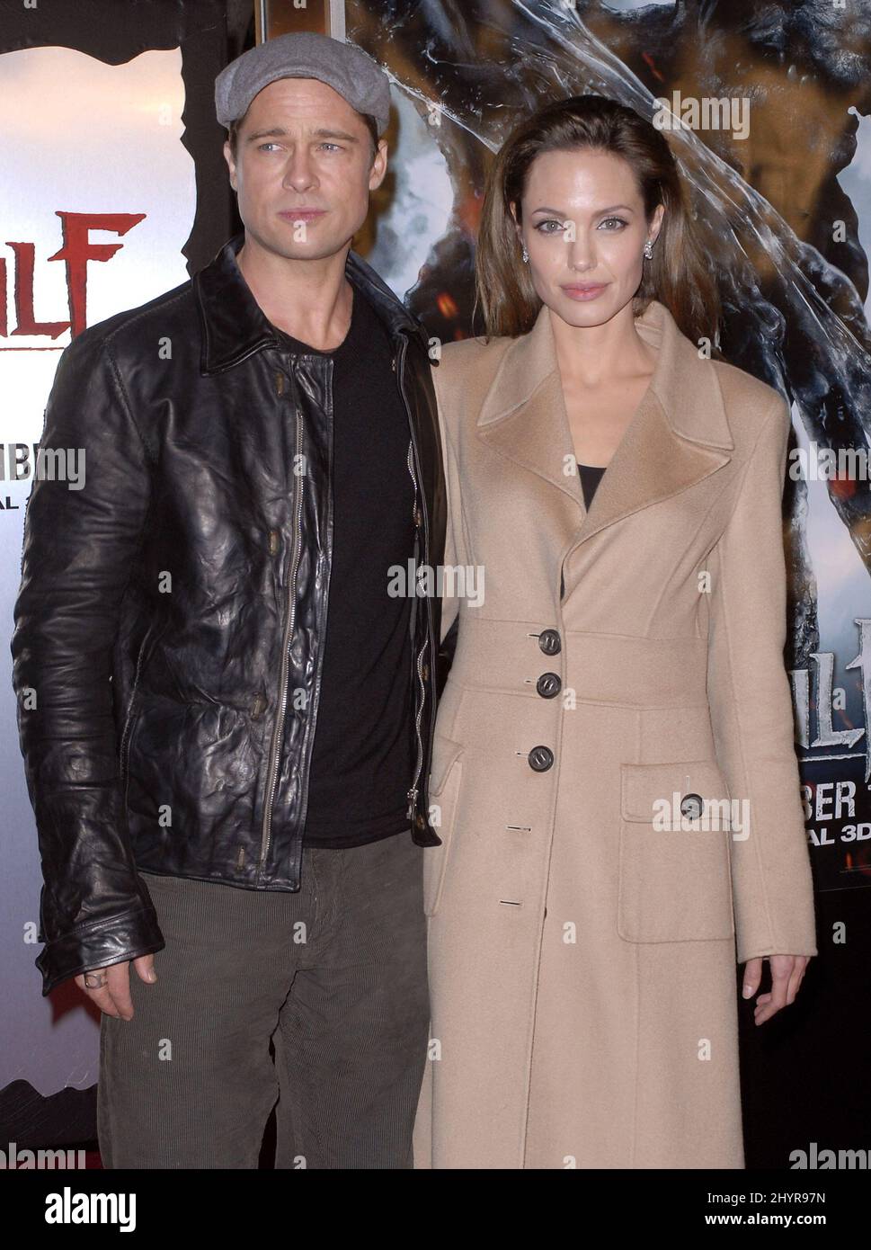Brad Pitt and Angelina Jolie attending the"Beowulf" Los Angeles ...