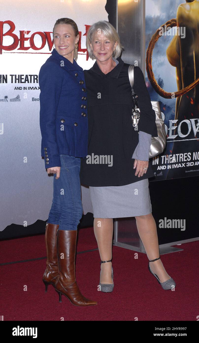 Robin Wright Penn and Helen Mirren attending the"Beowulf" Los Angeles ...