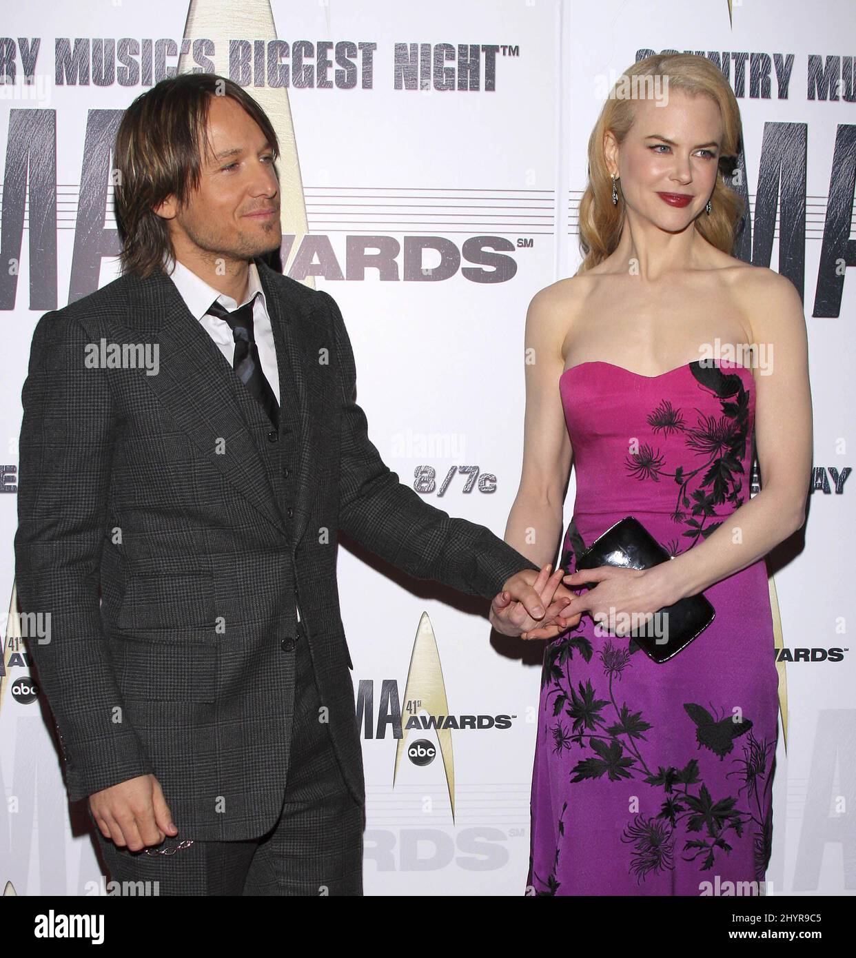 Keith Urban and Nicole Kidman attend the 41st Annual CMA Awards held at ...