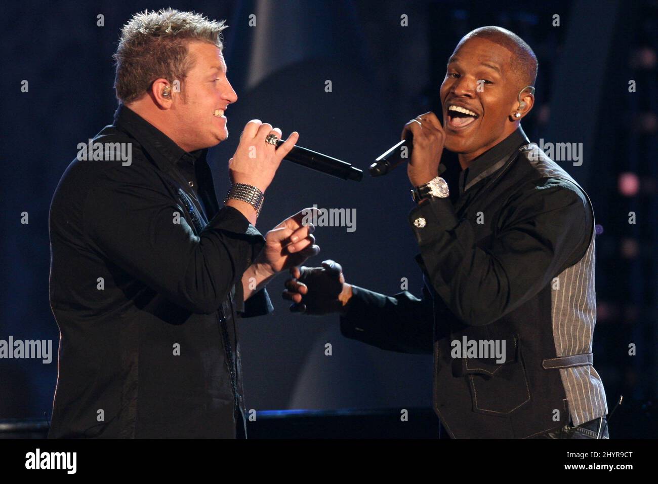 Rascal Flatts and Jamie Foxx at the 41st Annual CMA Awards held at the ...