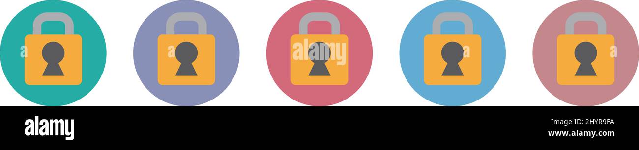 Padlock icon set. Security and lock. Editable vector Stock Vector Image ...