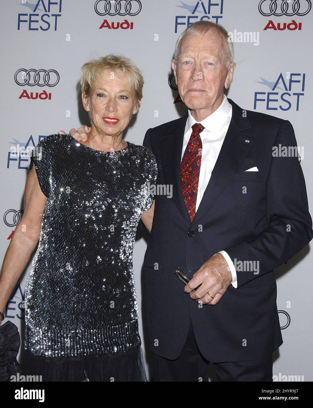 Max Von Sydow and Cathrine Brelet attend the "Diving Bell And The ...