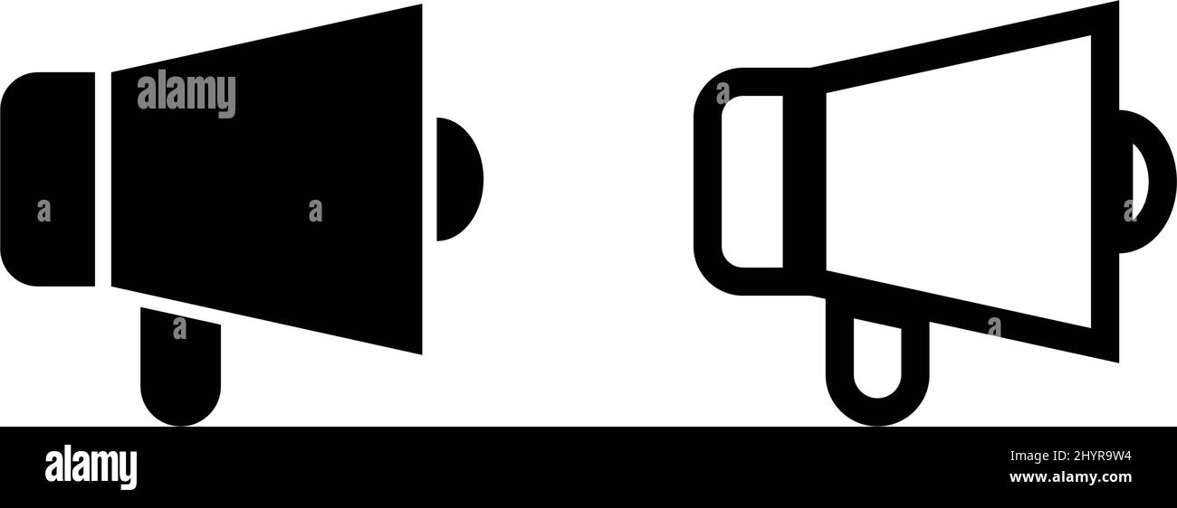 Megaphone icon set. Loudspeaker, alert. Editable vector Stock Vector ...