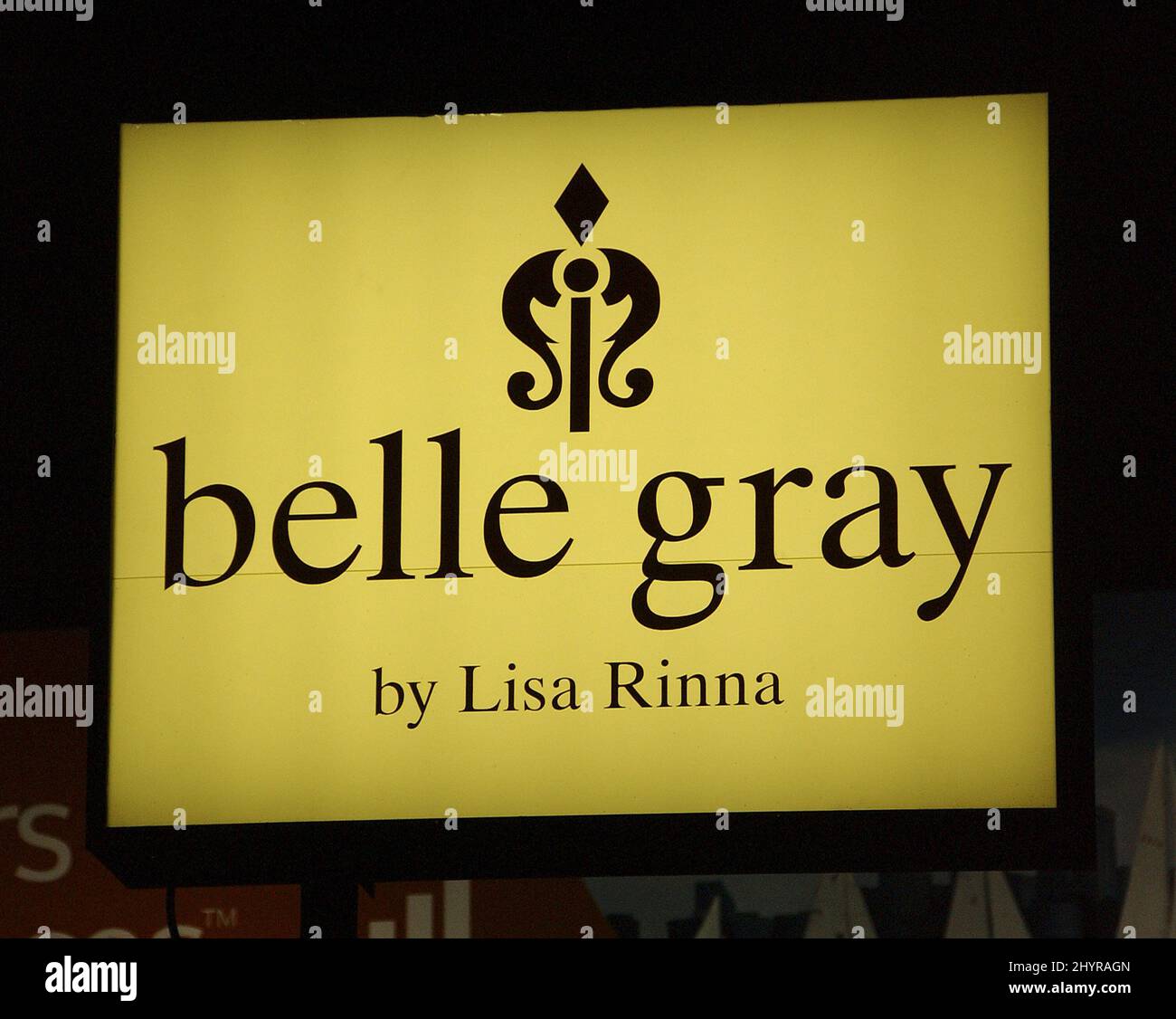 Belle Gray by Lisa Rinna Sign at the Belle Gray by Lisa Rinna Grand Re ...