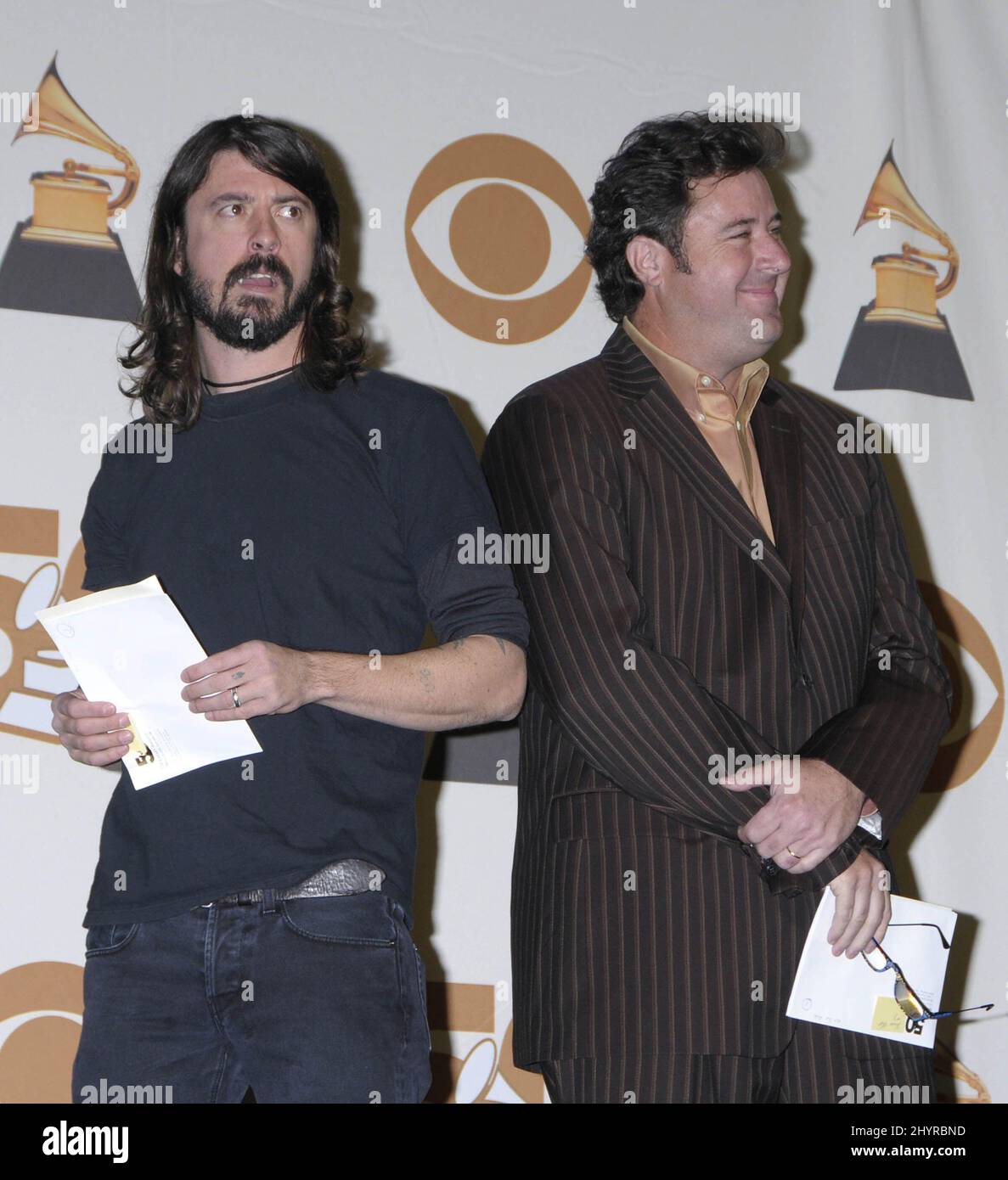 Dave Grohl and Vince Gill attend the nomination announcements for the ...