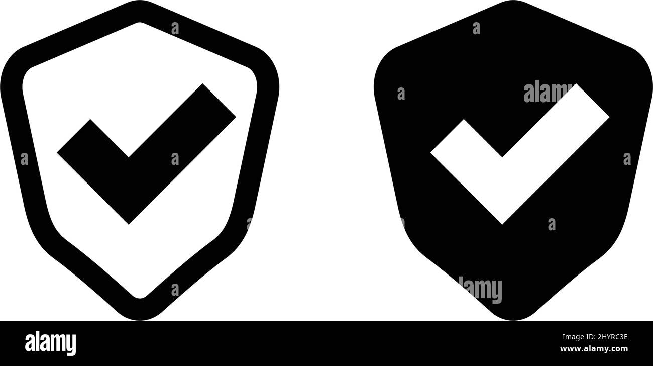 Check mark shield icon set. Security and safety. Editable vector Stock Vector Image & Art - Alamy