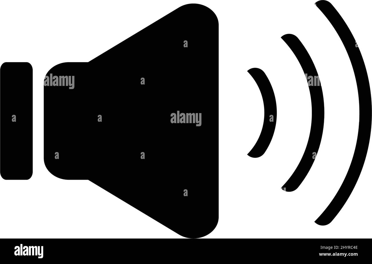 Volume icon. Sound waves and volume. Editable vector Stock Vector Image ...