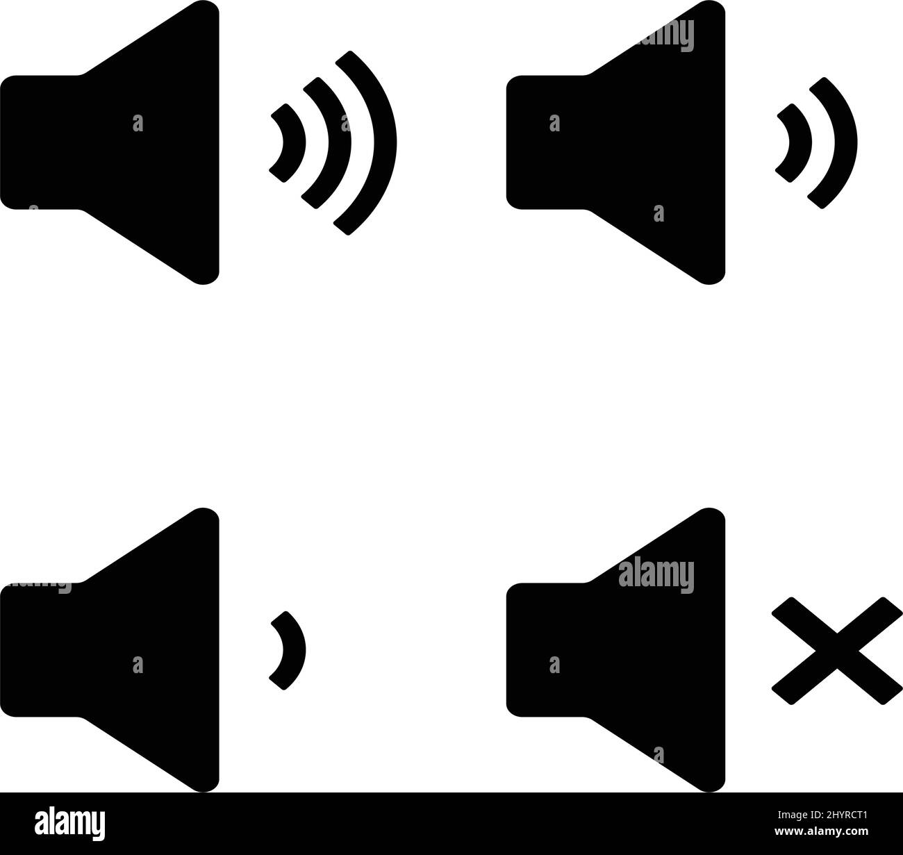 Volume level sound icon and mute icon set. EPS10. Editable vector Stock ... Volume level sound icon and mute icon set. EPS10. Editable vector Stock ...