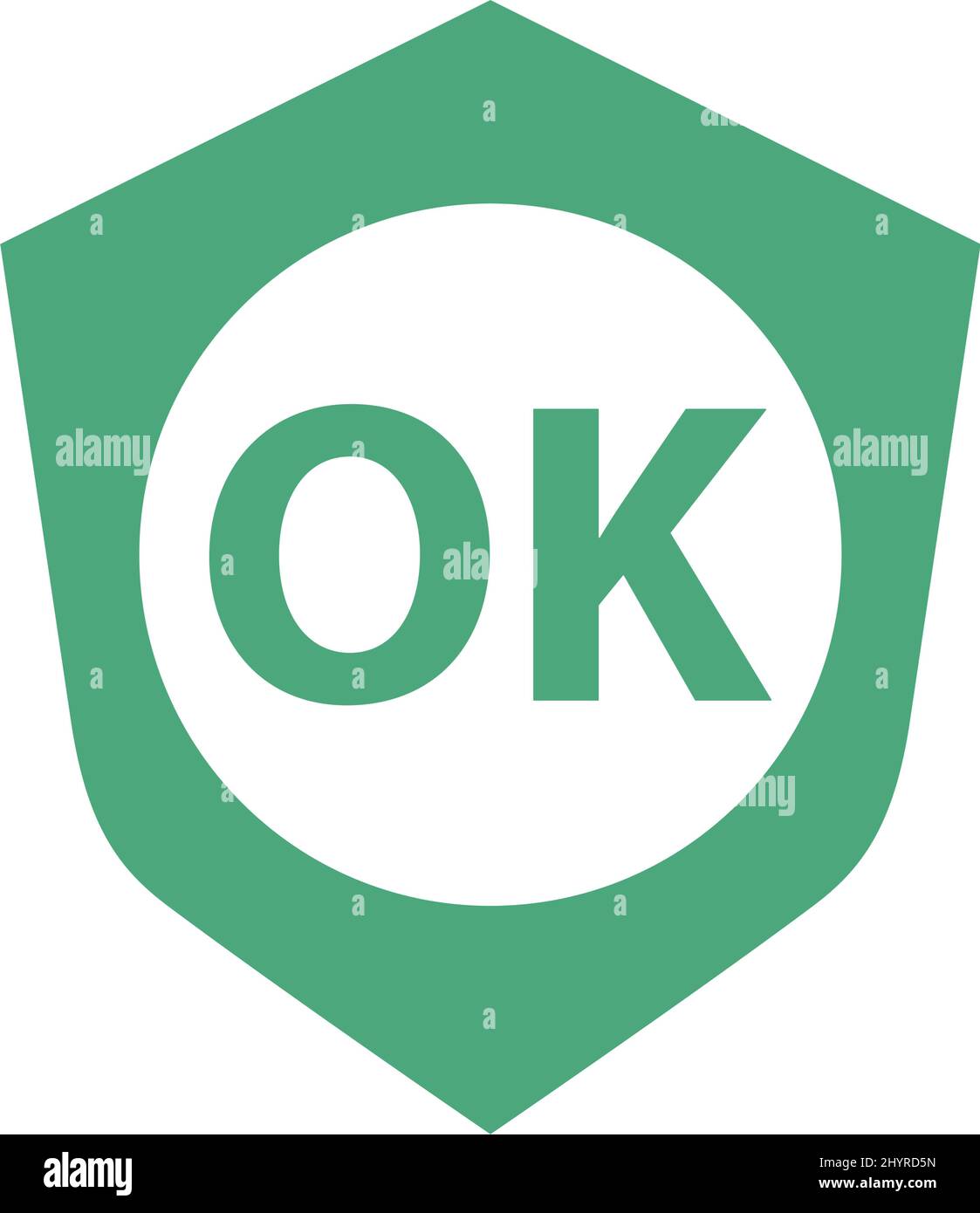 Shield and OK sign. Editable vector Stock Vector Image & Art - Alamy