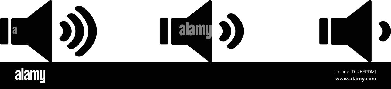 Sound icons by volume level. Editable vector Stock Vector Image & Art ...