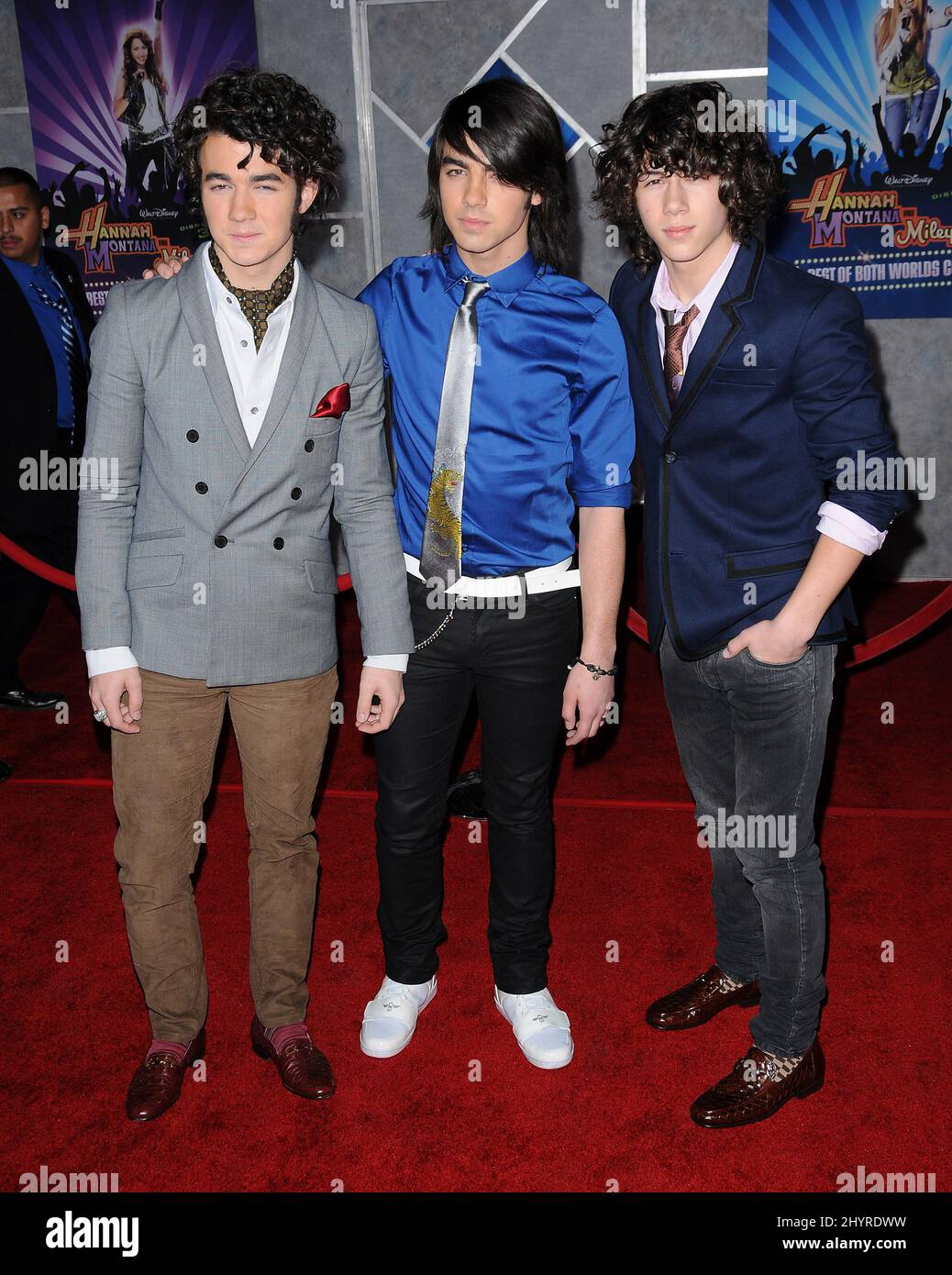 Jonas Brothers attend the Hannah Montana and Miley Cyrus 'Best of both ...