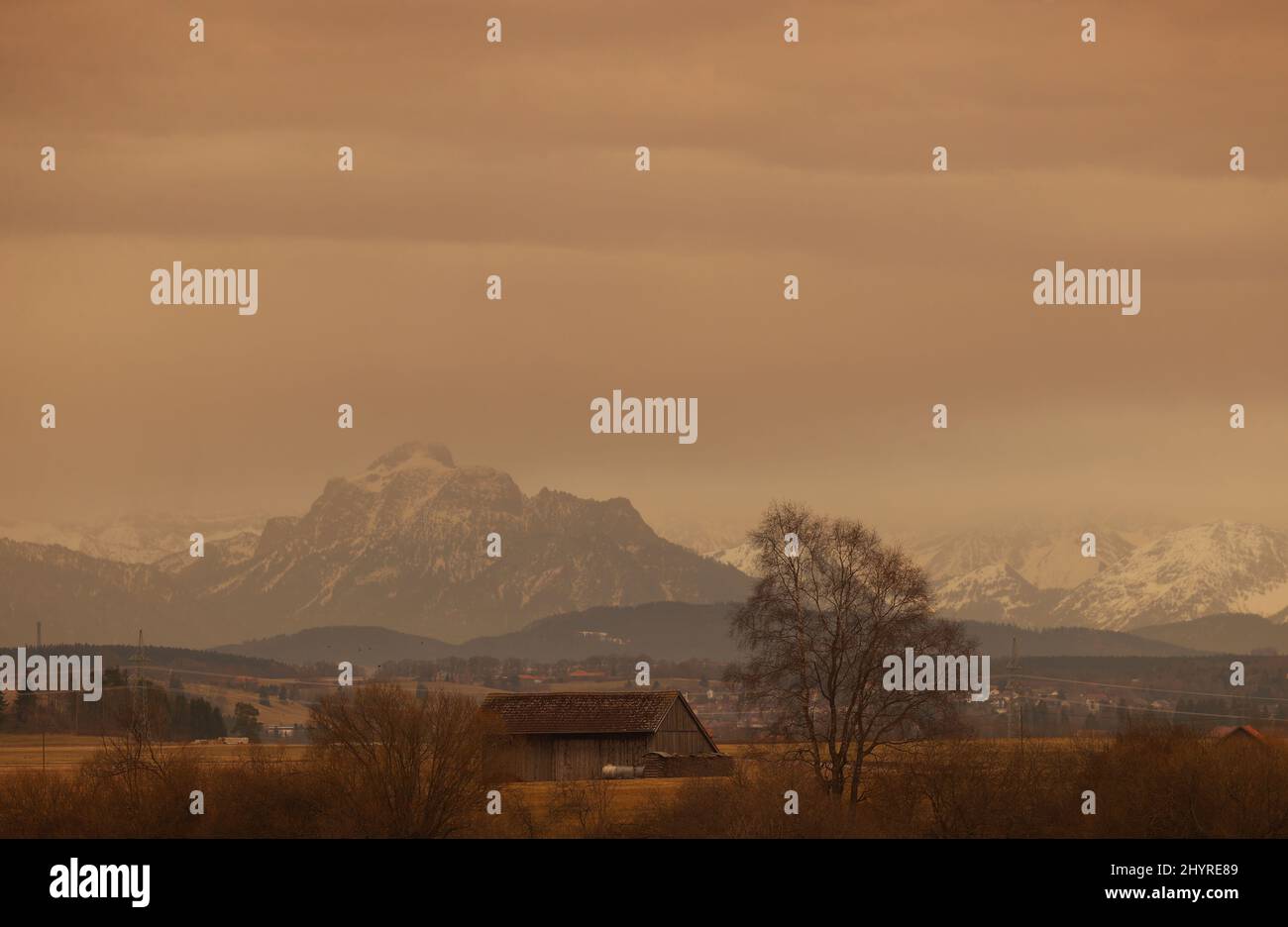 Sahara dust over the foothills of the alps hi-res stock photography and ...