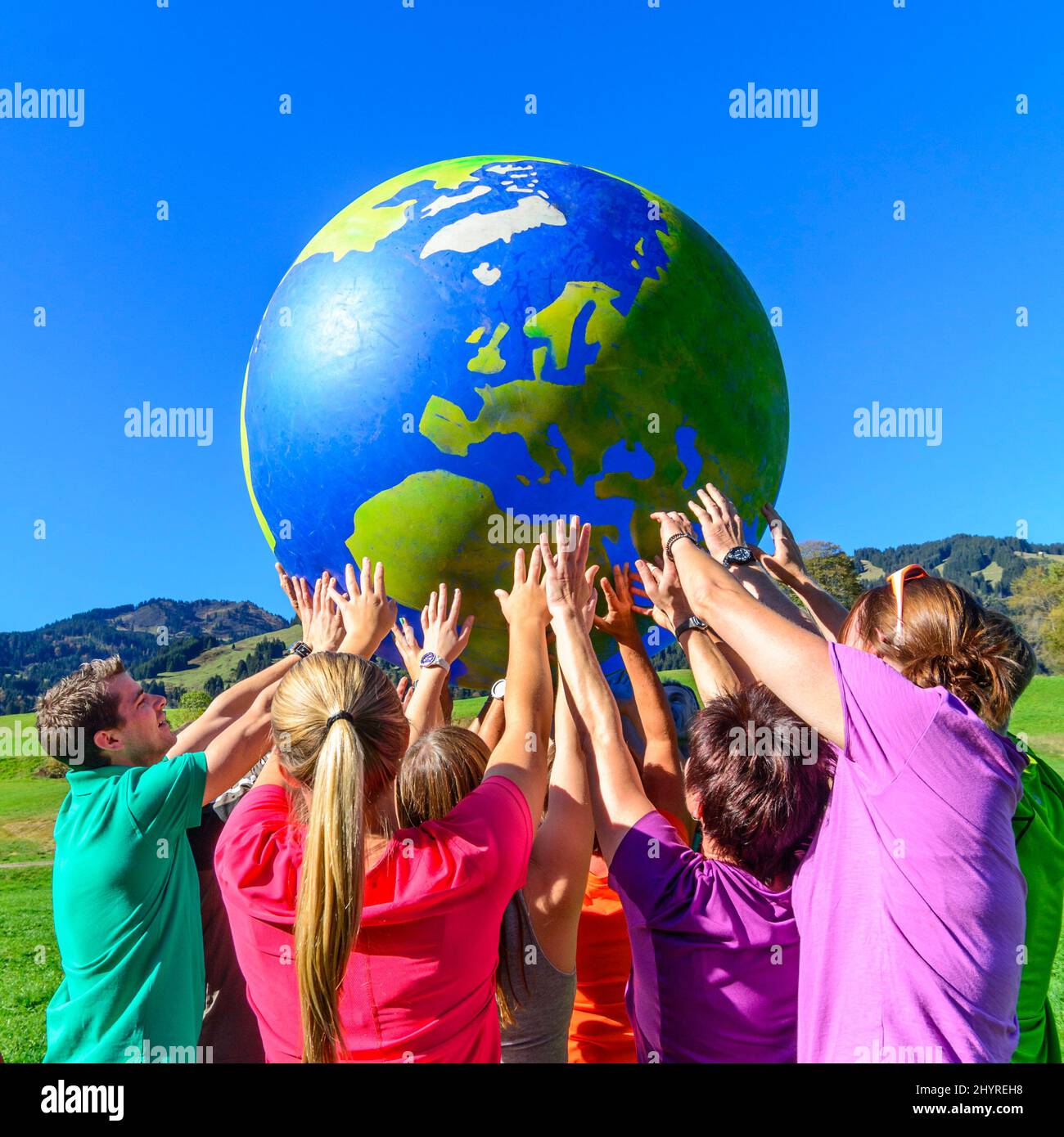 World on our hands hi-res stock photography and images - Alamy
