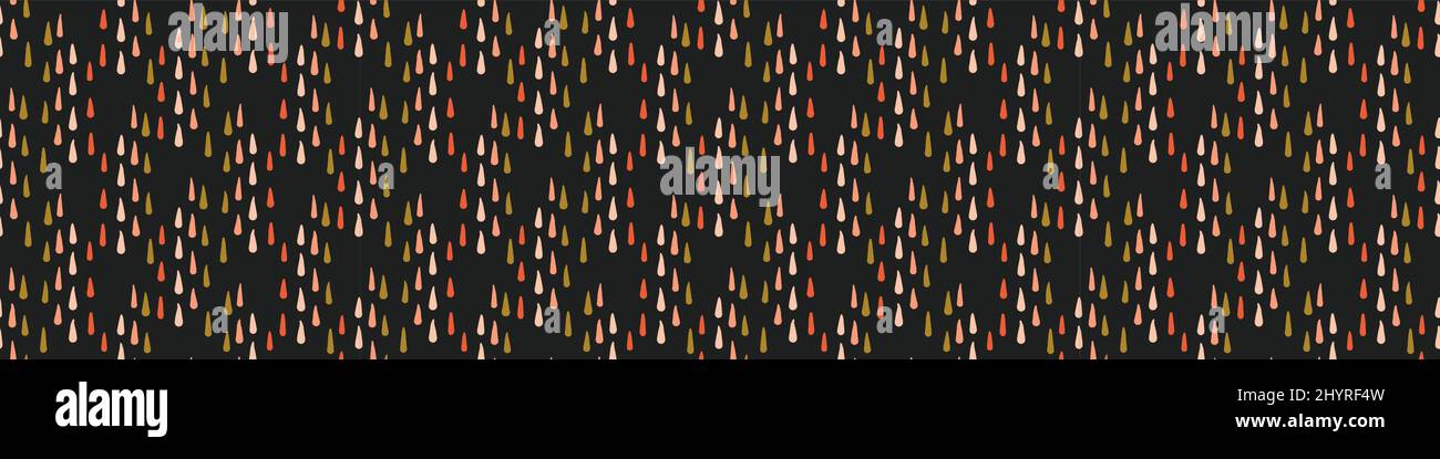 Dark boho flowers seamless border pattern in trendy ditsy wildflower ...