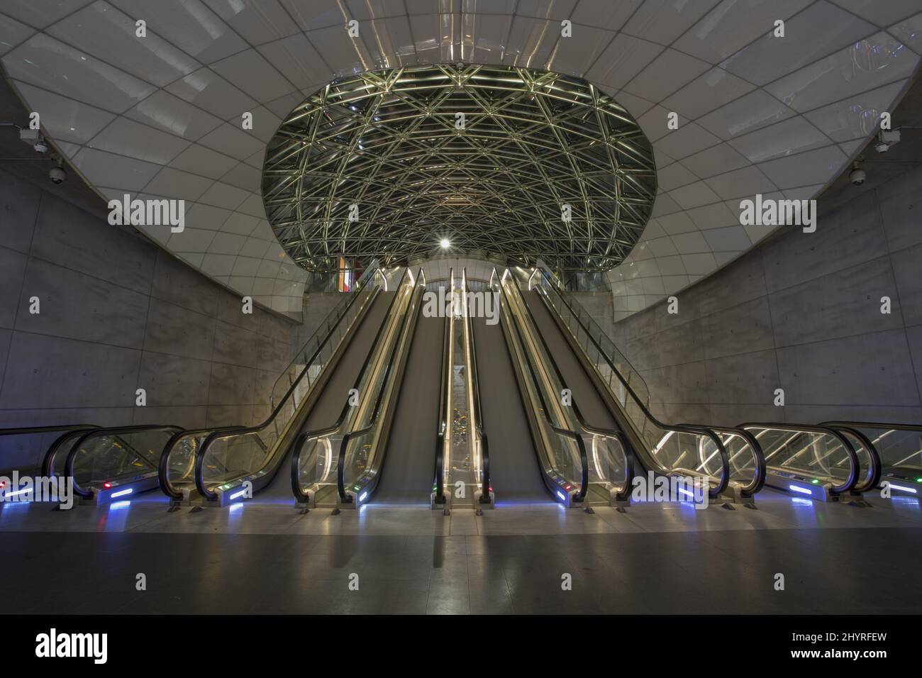 A beautiful shot of escalators in the Triangle train station in Malmoe ...