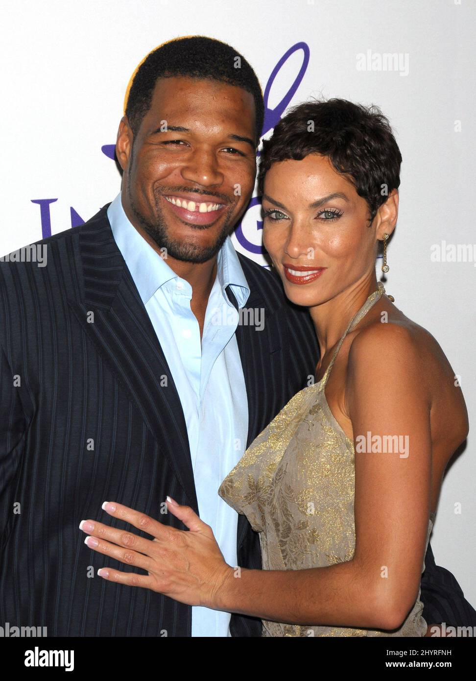Michael Strahan and Nicole Murphy attend the 2008 Clive Davis Pre ...