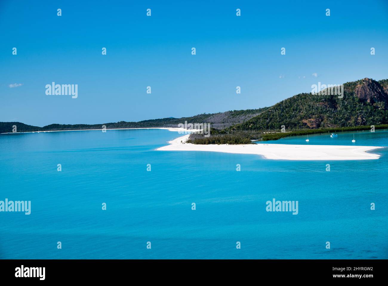 Whitsunday Island panorama from Hill Inlet Lookout, Australia Stock ...