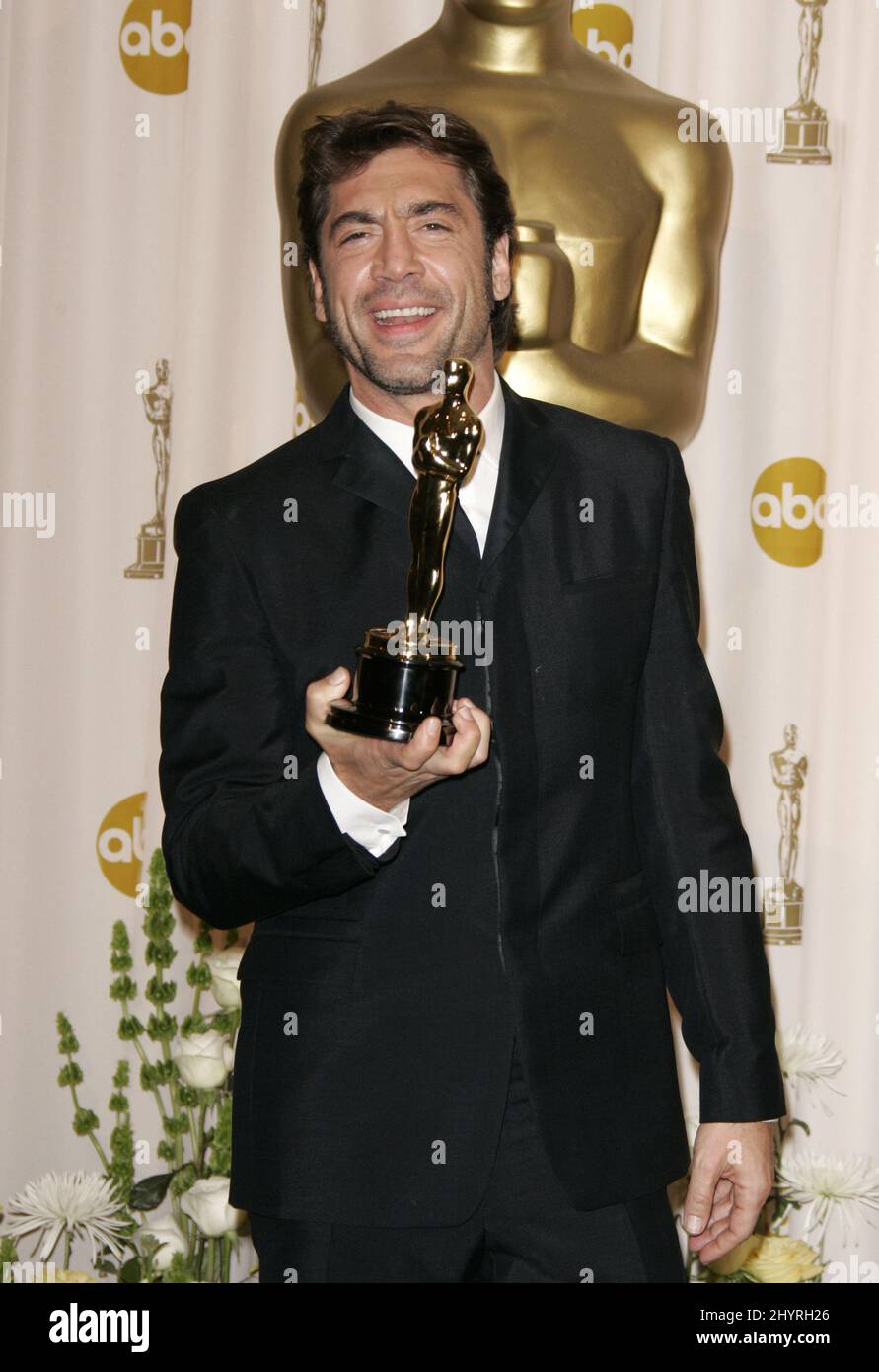 Javier Bardem with the award for Best Supporting Actor received for No ...