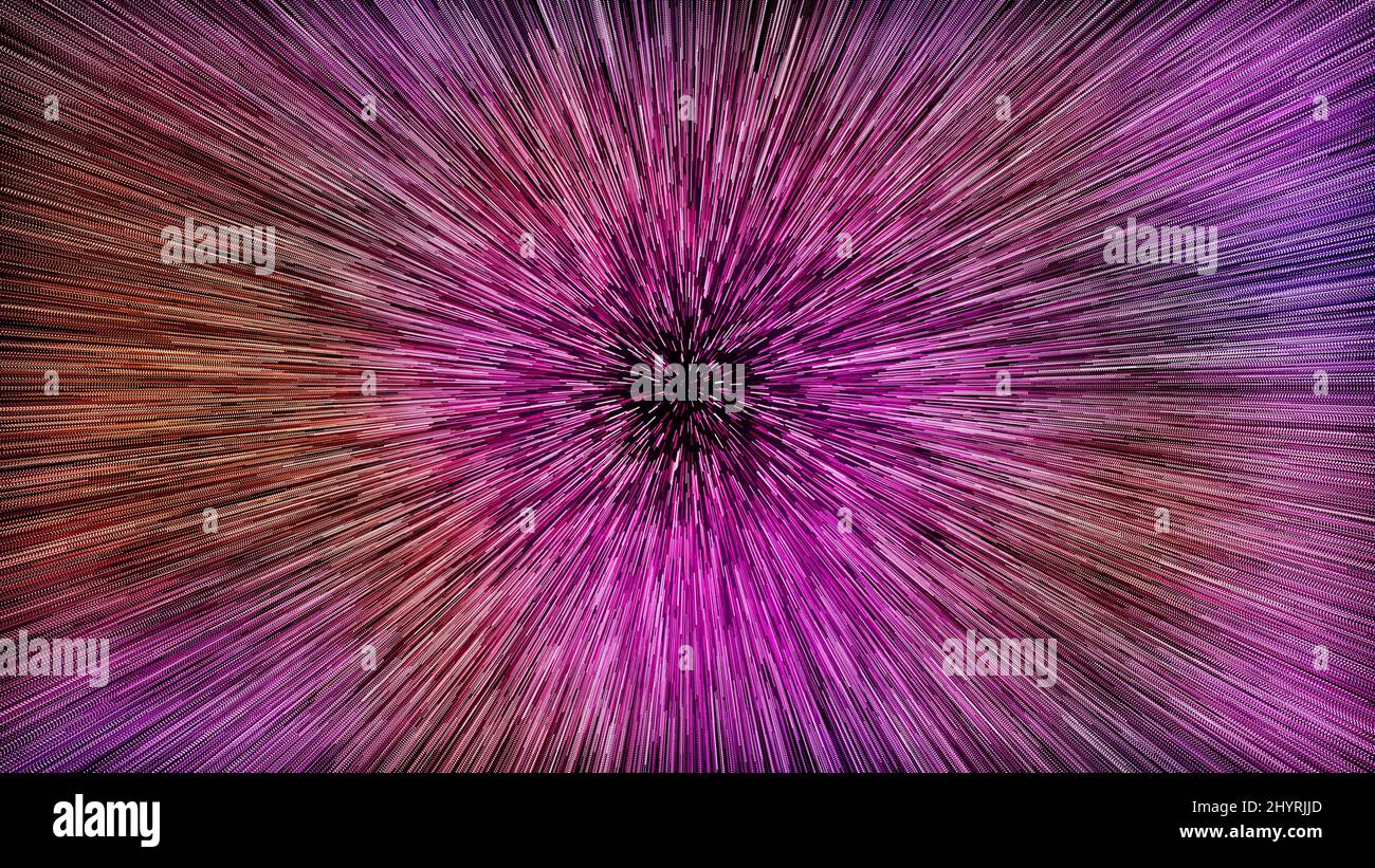 Fuzzy Space travel effect, neon light speed with vanishing point ...