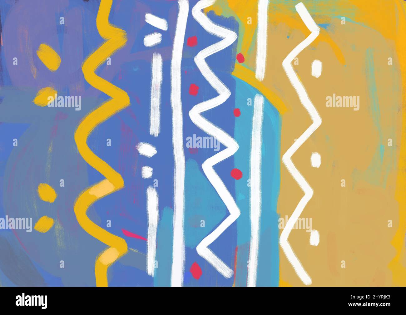 Creative scribble Hand Drawn 80s color and summer blue color and yellow ...