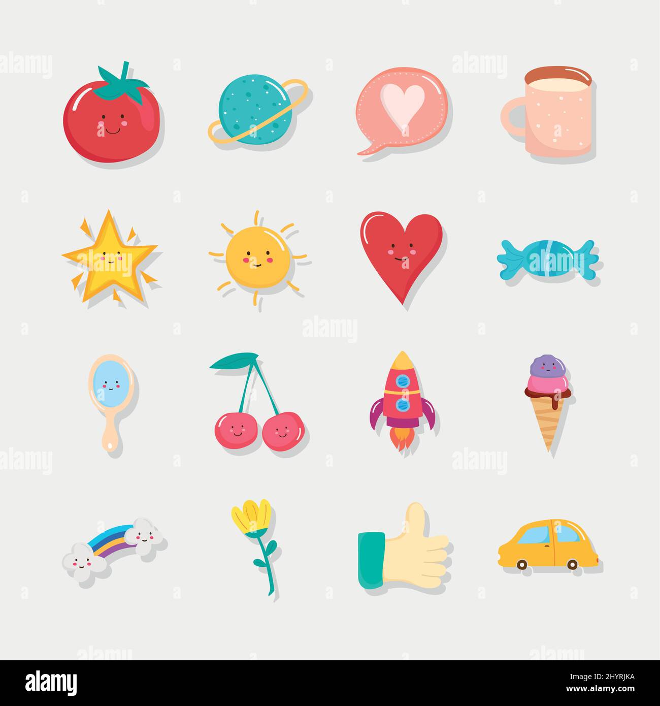 collection cute icons Stock Vector Image & Art - Alamy