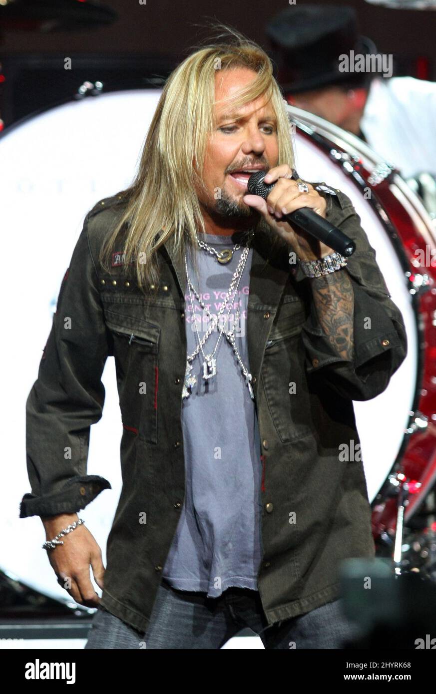 Vince Neil of Motley Crue during their performance and press conference ...