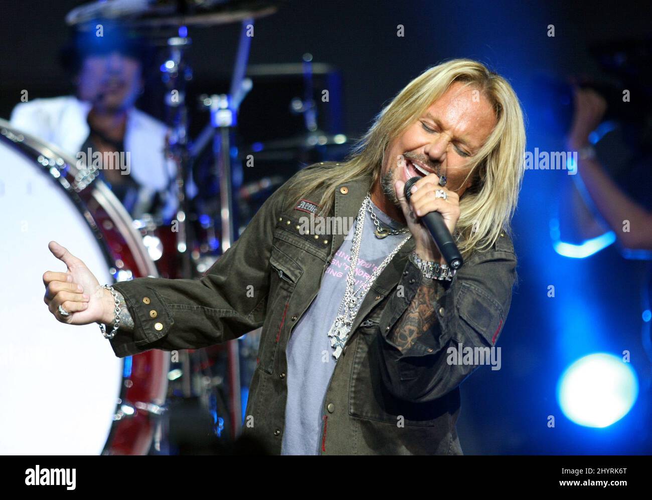 Vince Neil of Motley Crue during their performance and press conference ...