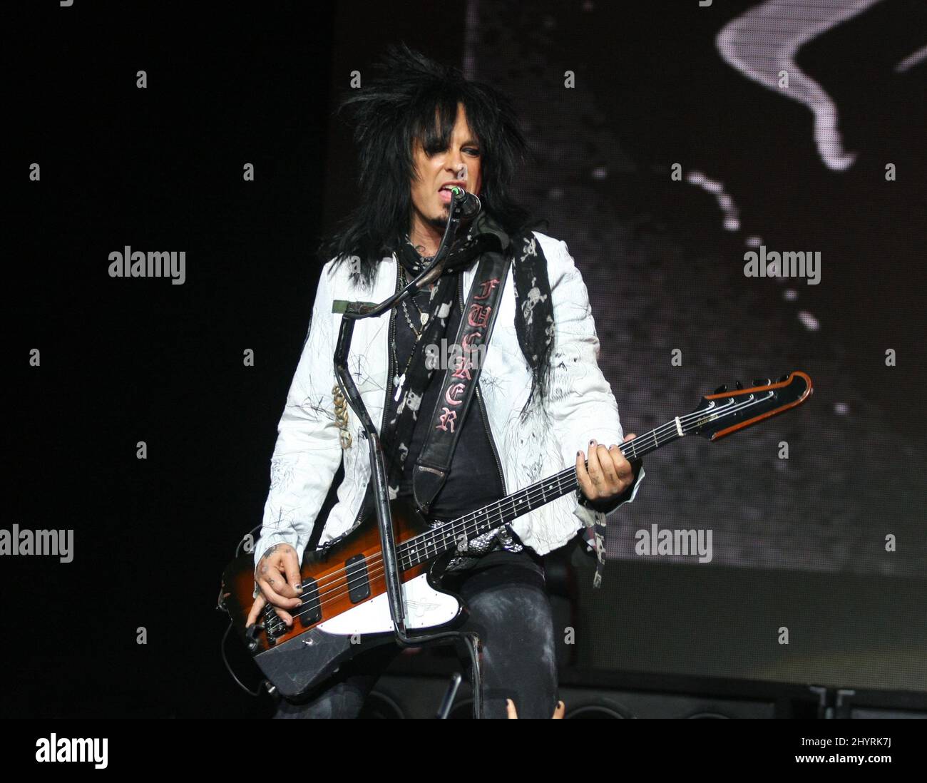 Nikki Sixx of Motley Crue during their performance and press conference ...